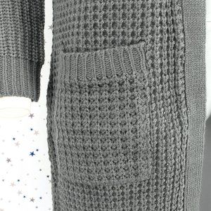 Sweaters | Waffle Knit Duster Long Sweater Cardigan Gray | Poshmark